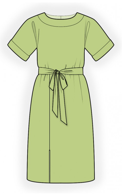 Dress With One-Piece Sleeves - Sewing Pattern #2322. Made-to-measure ...
