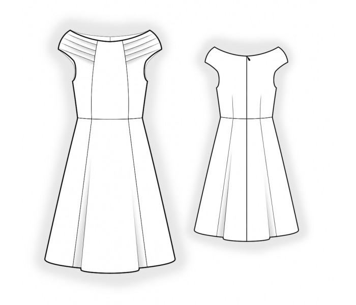 Dress With One-Piece Sleeve - Sewing Pattern #2454. Made-to-measure ...