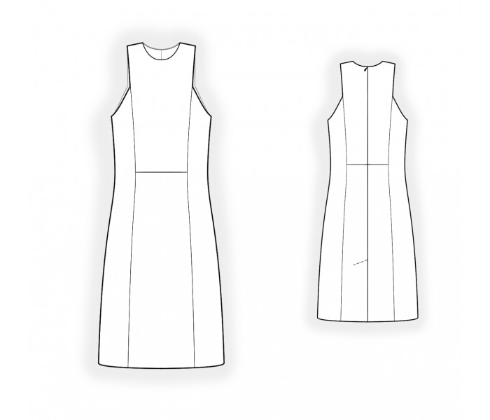 Sleeveless Dress - Sewing Pattern #2466. Made-to-measure sewing pattern ...