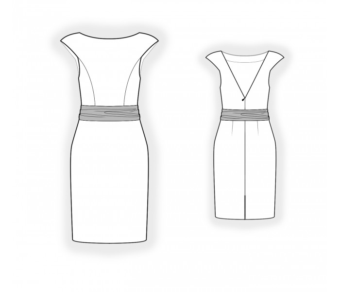 Dress With Low-Cut Back - Sewing Pattern #2480. Made-to-measure sewing ...