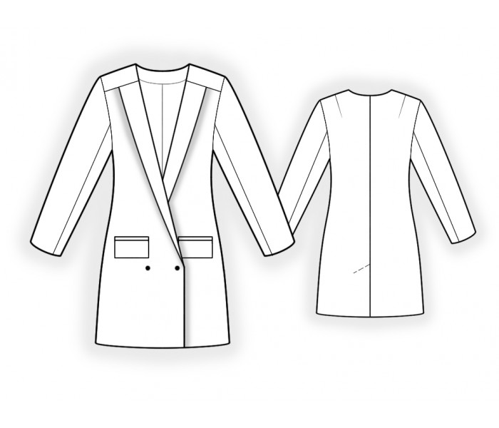 Long Jacket - Sewing Pattern #2498. Made-to-measure sewing pattern from ...