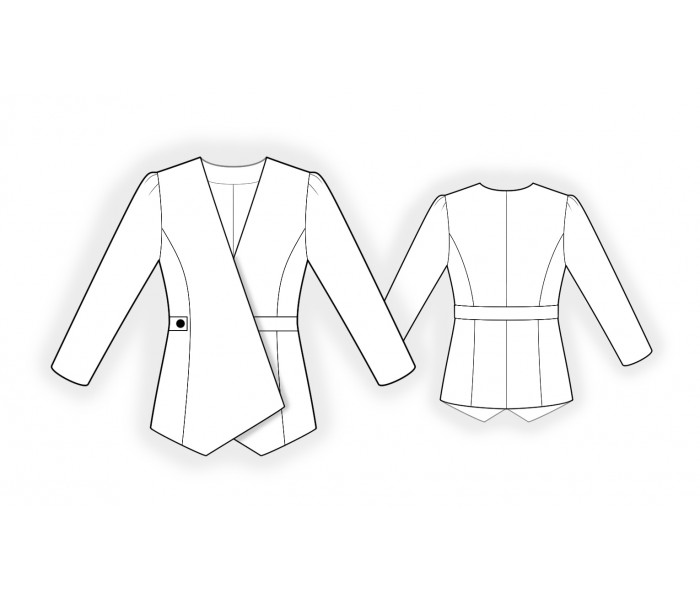 Wrap Jacket With Decorative Sleeve - Sewing Pattern #2568. Made-to ...