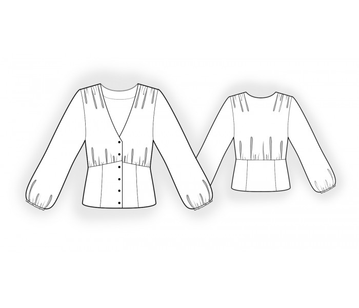 Blouse With Gathers - Sewing Pattern #2576. Made-to-measure sewing ...