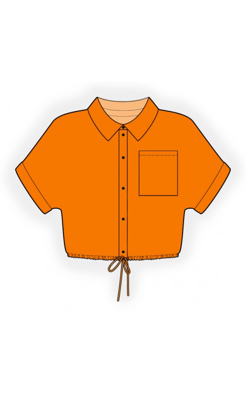 Short Blouse - Sewing Pattern #2579. Made-to-measure sewing pattern ...