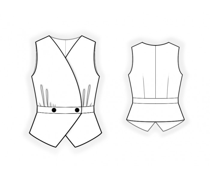 Vest With Gathers Under Bust - Sewing Pattern #2592. Made-to-measure ...