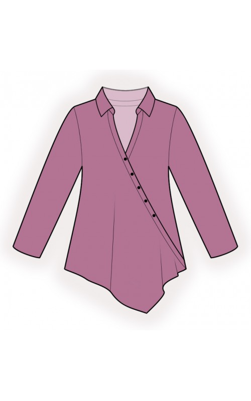 Tunic With Slanted Closure - Sewing Pattern #2600. Made-to-measure ...