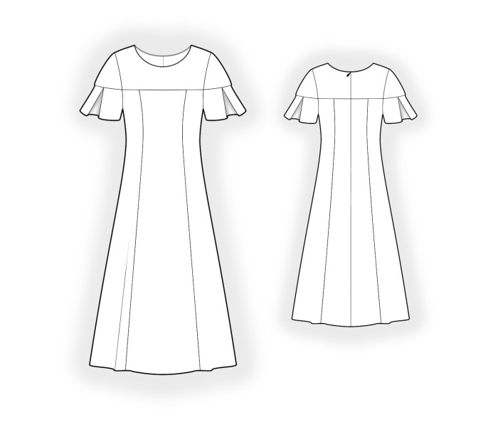 Dress With Flounce Sleeves - Sewing Pattern #2650. Made-to-measure ...