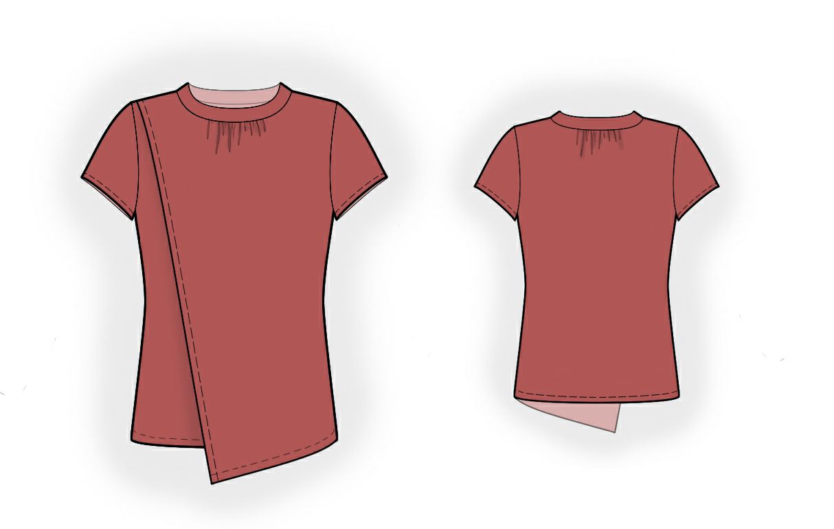 Blouse With Fall Front - Sewing Pattern #5969. Made-to-measure sewing ...