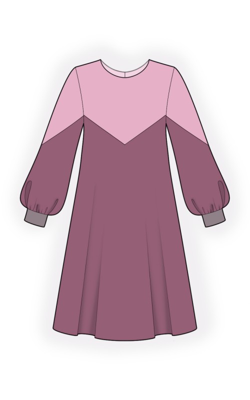 Two-Color Dress - Sewing Pattern #2663. Made-to-measure sewing pattern ...