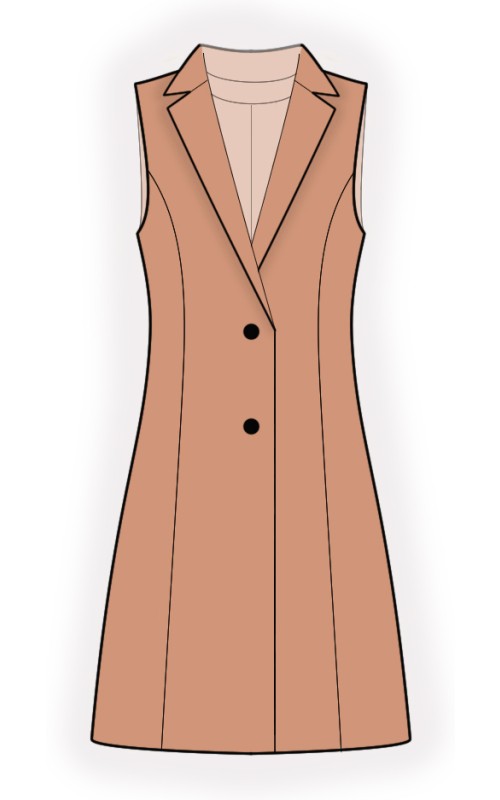 Long Vest - Sewing Pattern #2675. Made-to-measure sewing pattern from ...