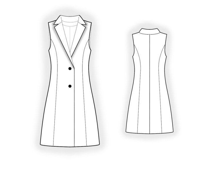 Long Vest - Sewing Pattern #2675. Made-to-measure sewing pattern from ...