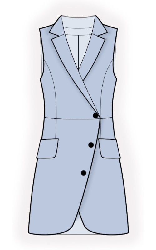 Long Vest - Sewing Pattern #2690. Made-to-measure sewing pattern from ...
