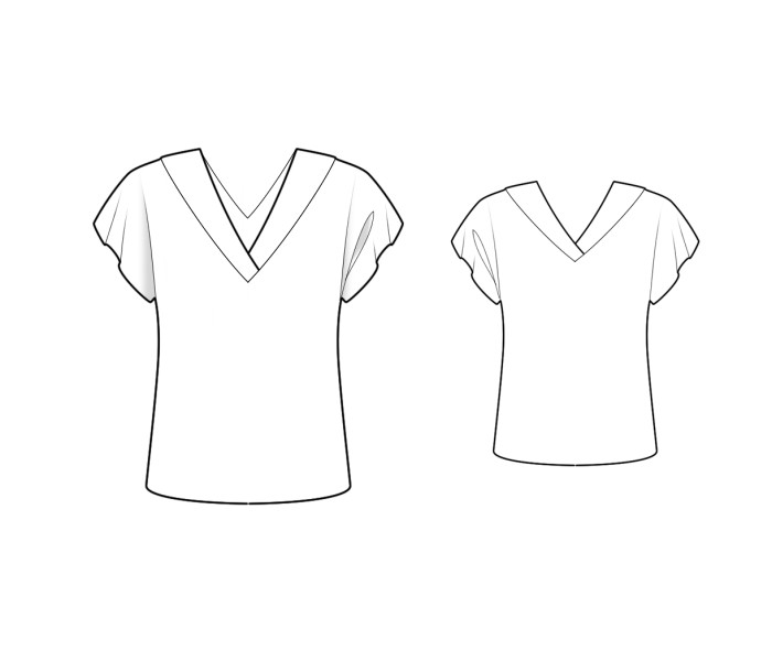 Blouse With One-Piece Sleeve - Sewing Pattern #2702. Made-to-measure ...