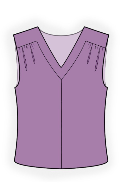 Top With V-Shaped Yoke - Sewing Pattern #2718. Made-to-measure sewing ...