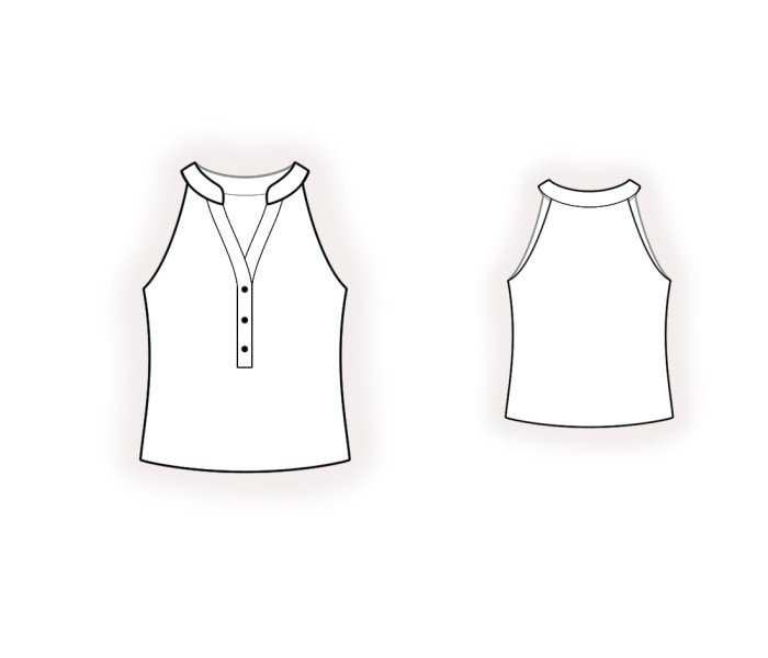 Sleeveless Blouse - Sewing Pattern #2717. Made-to-measure sewing ...