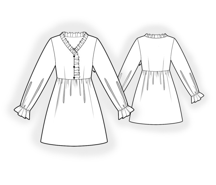 High Waist Dress - Sewing Pattern #2732. Made-to-measure sewing pattern ...