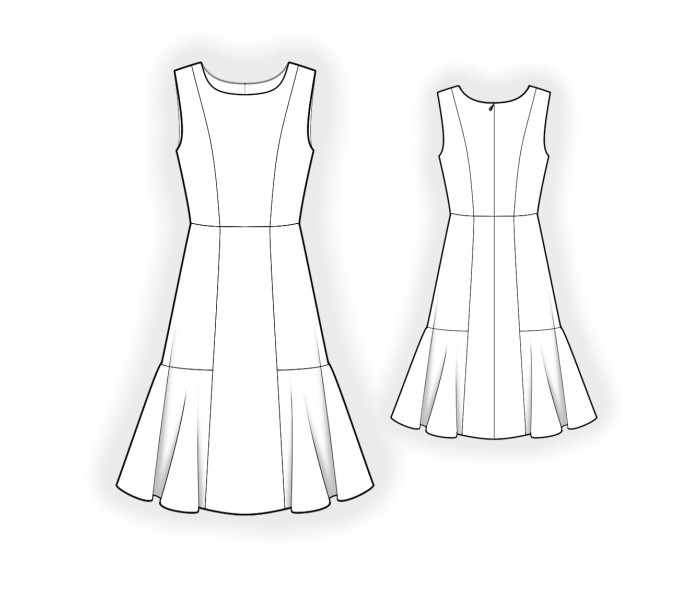 Dress With Skirt Insets - Sewing Pattern #2765. Made-to-measure sewing ...