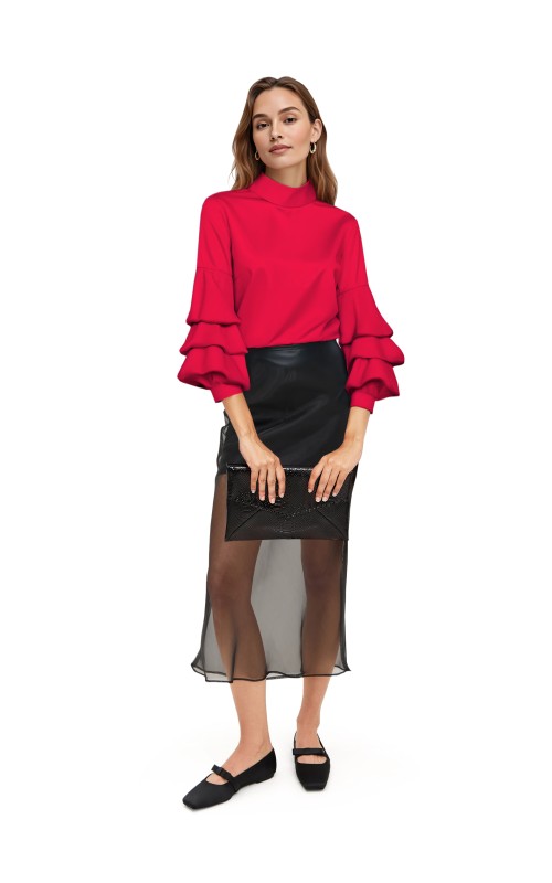 Blouse With Flounces At The Sleeves - Sewing Pattern #2764. Made-to ...