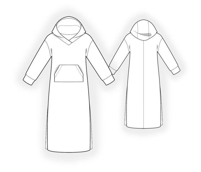 Hoodie Dress - Sewing Pattern #2792. Made-to-measure sewing pattern ...