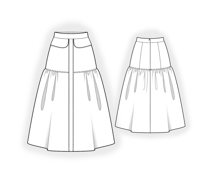 Skirt With Yoke And Gathers - Sewing Pattern #2790. Made-to-measure ...