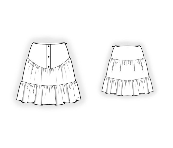Tiered Skirt - Sewing Pattern #2803. Made-to-measure sewing pattern ...