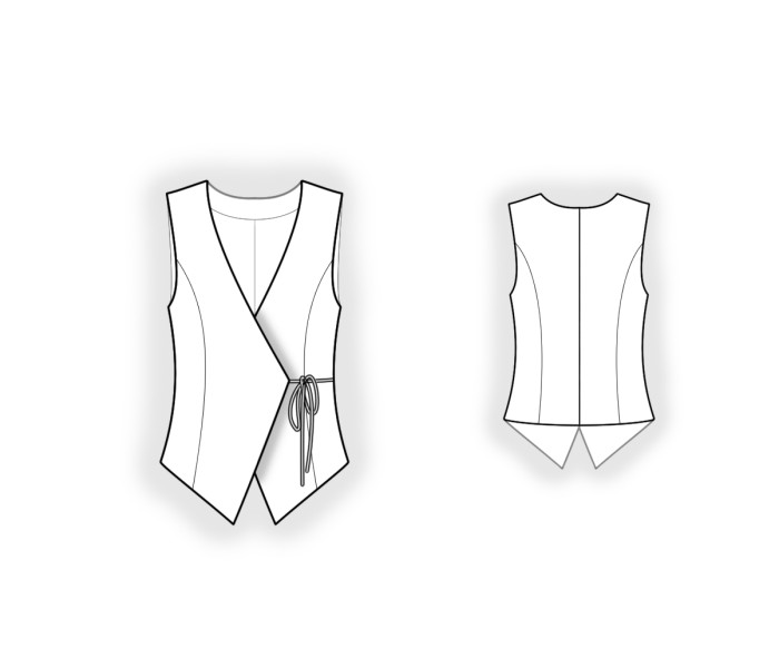 Waistcoat With Longer Front - Sewing Pattern #2823. Made-to-measure ...