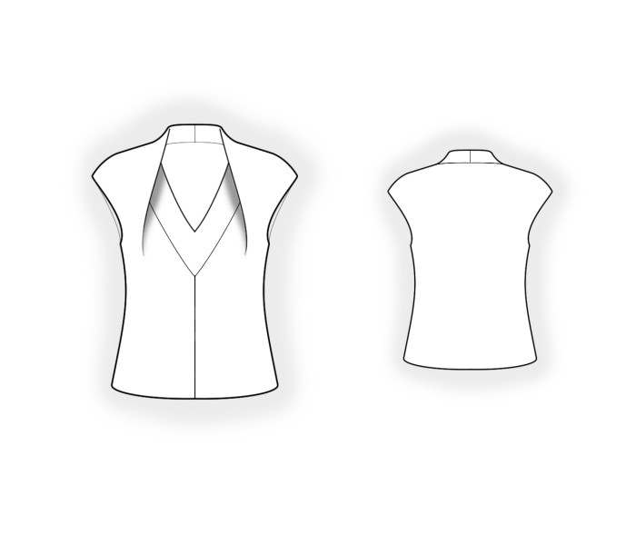 Blouse With Decorative Stand Collar - Sewing Pattern #2842. Made-to ...