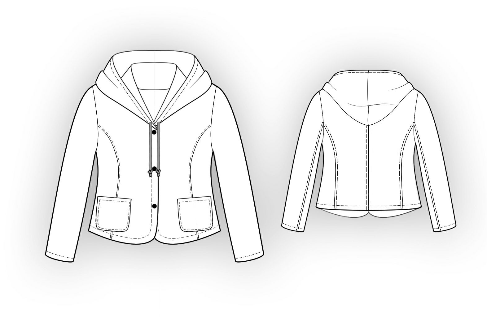 Jacket From Knit Fabric - Sewing Pattern #5912. Made-to-measure sewing ...