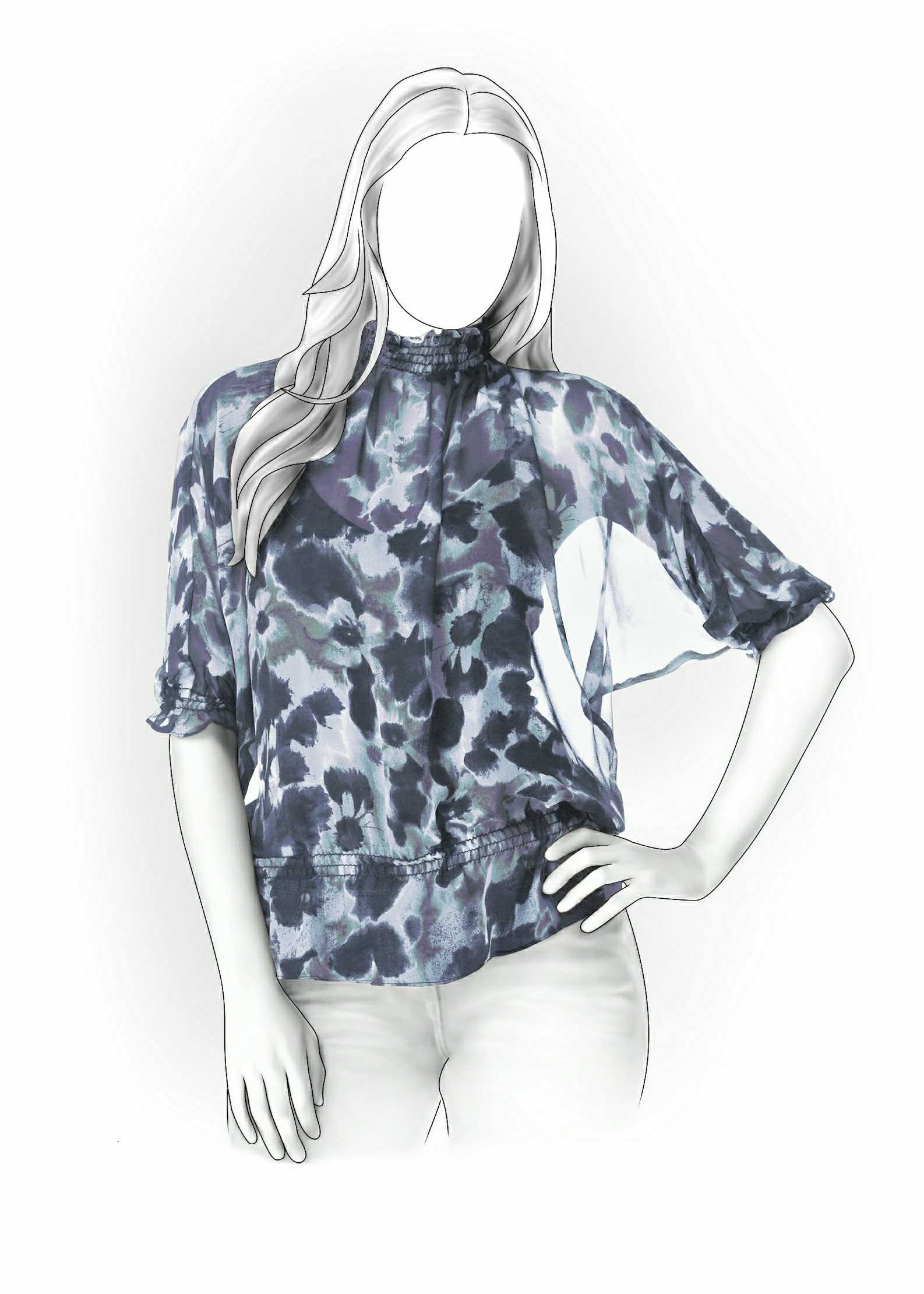 Chiffon Blouse - Sewing Pattern #5903. Made-to-measure sewing pattern ...