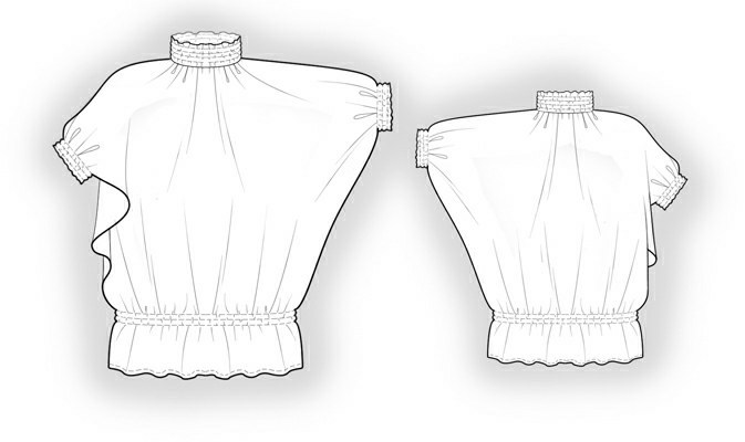 Chiffon Blouse - Sewing Pattern #5903. Made-to-measure sewing pattern ...