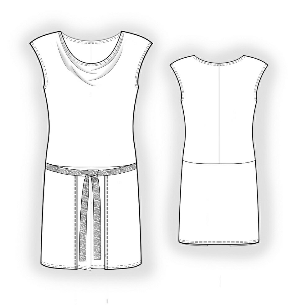 Tunic With Draped Neckline - Sewing Pattern #5822. Made-to-measure ...