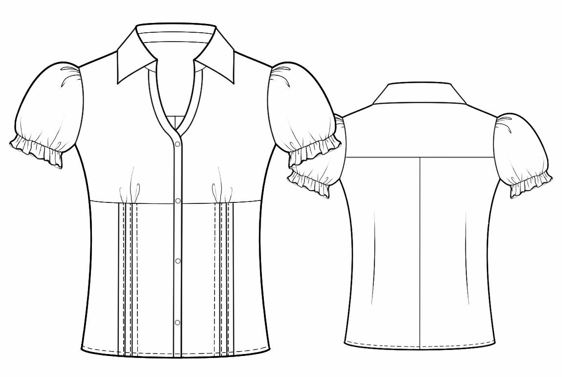 White Blouse - Sewing Pattern #5821. Made-to-measure sewing pattern ...