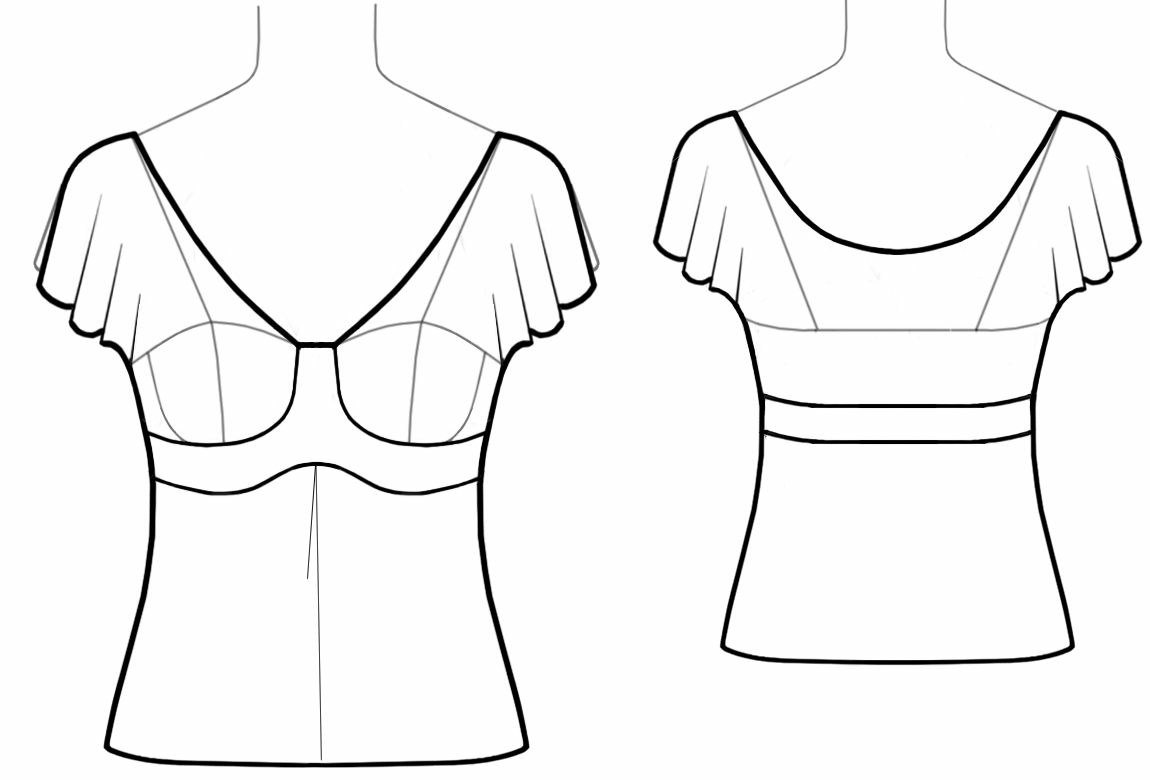 Top With Dropped Shoulder - Sewing Pattern #5637. Made-to-measure ...