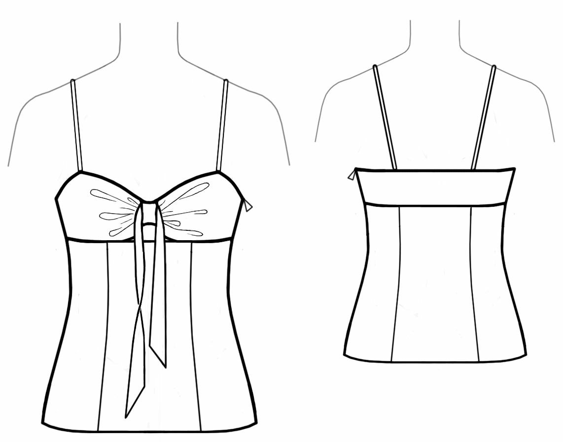 Top With Straps - Sewing Pattern #5628. Made-to-measure sewing pattern ...