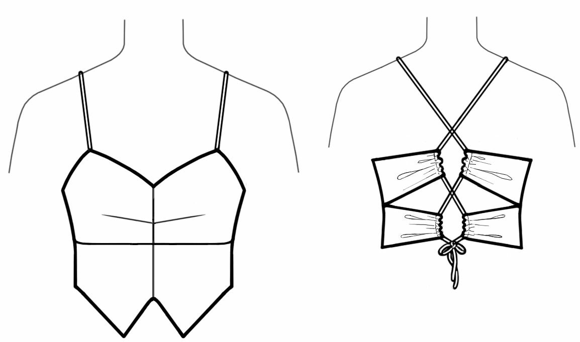 Open-Back Top - Sewing Pattern #5626. Made-to-measure sewing pattern ...