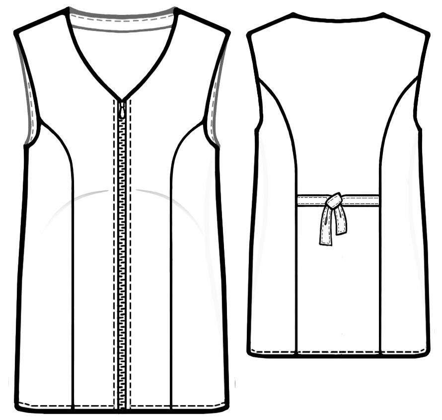 Long Waistcoat - Sewing Pattern #5609. Made-to-measure sewing pattern ...