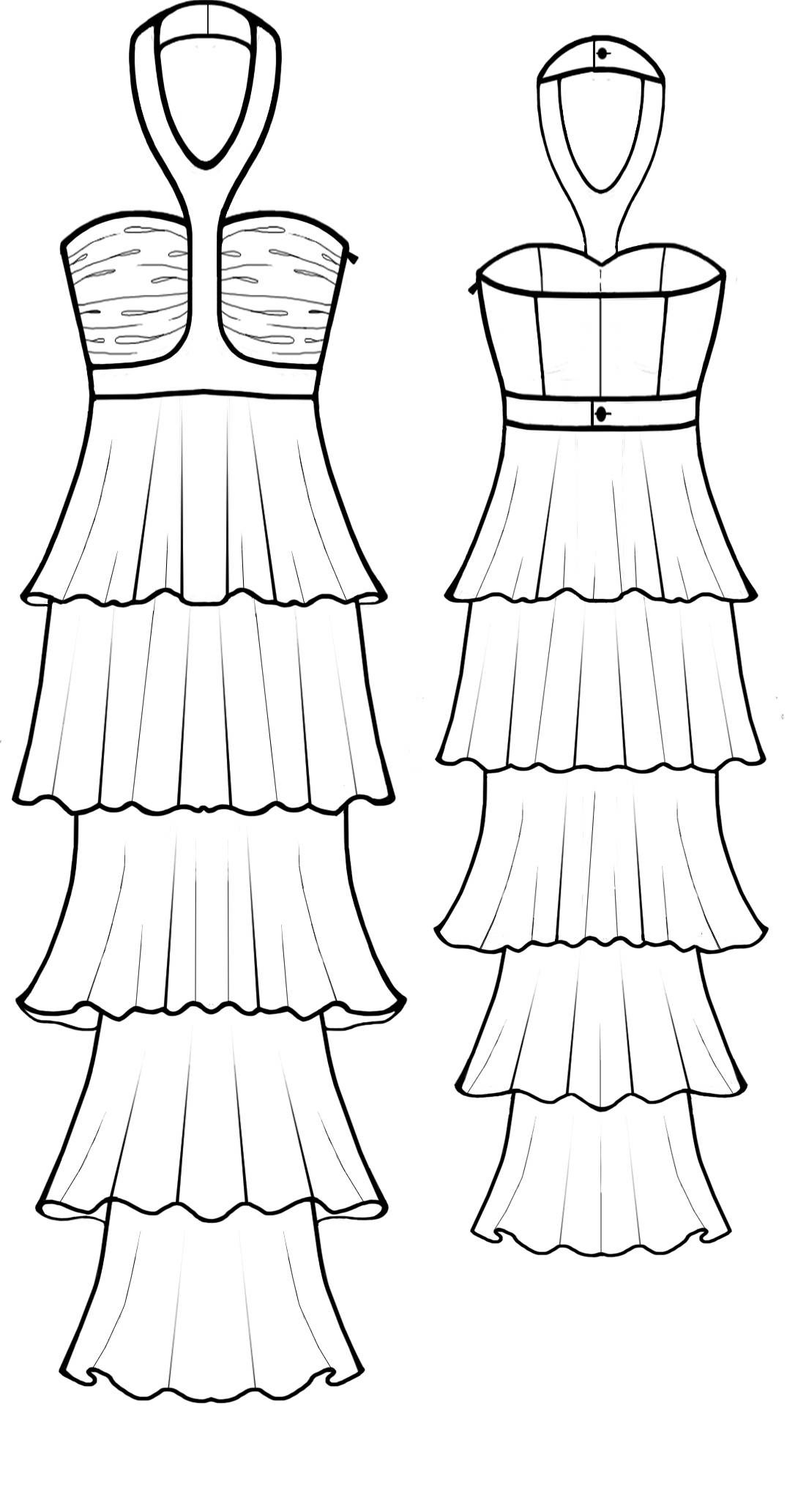 Dress With Draped Bodice - Sewing Pattern #5587. Made-to-measure sewing ...