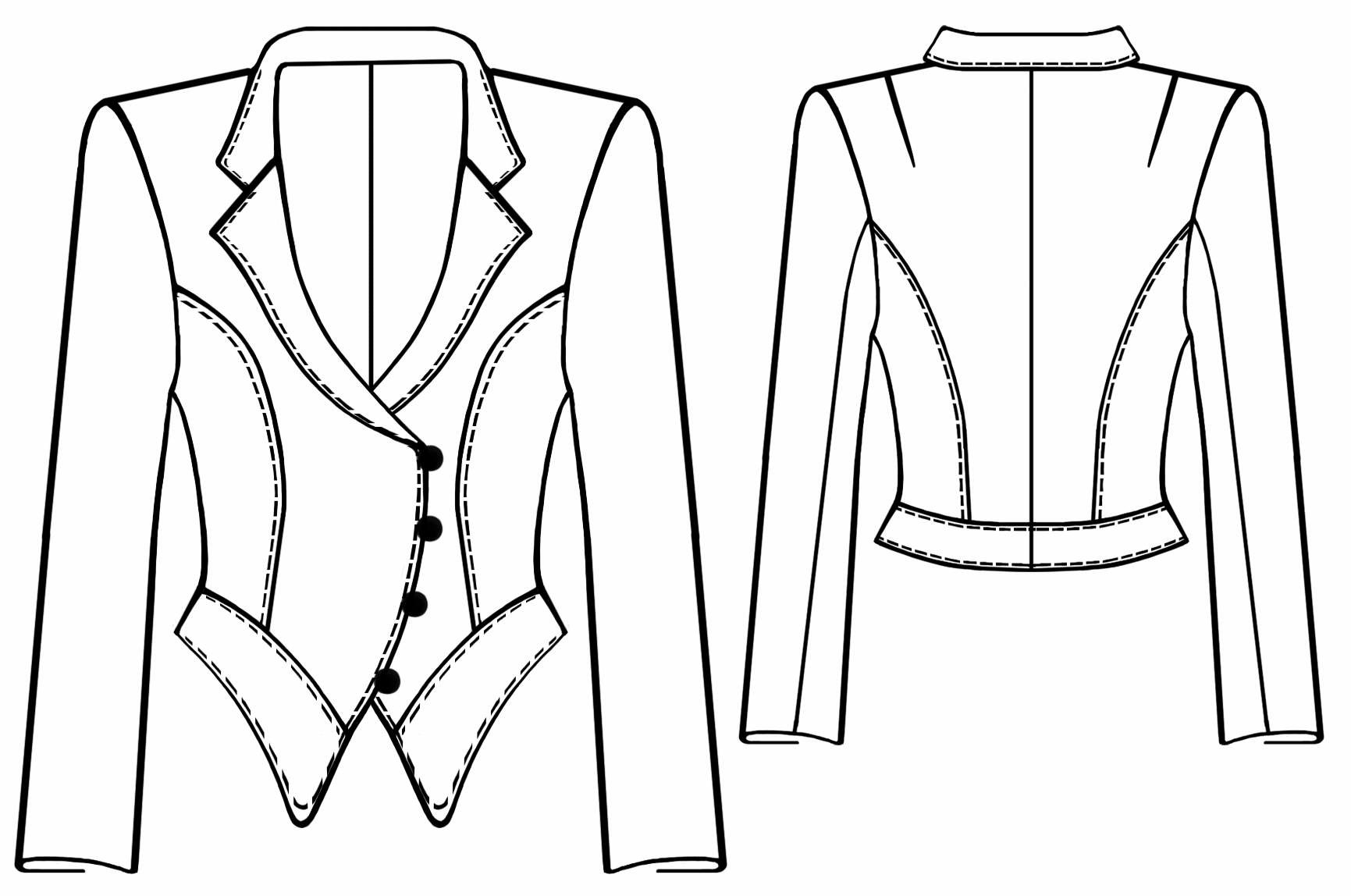 Jacket With Basque - Sewing Pattern #5567. Made-to-measure sewing ...