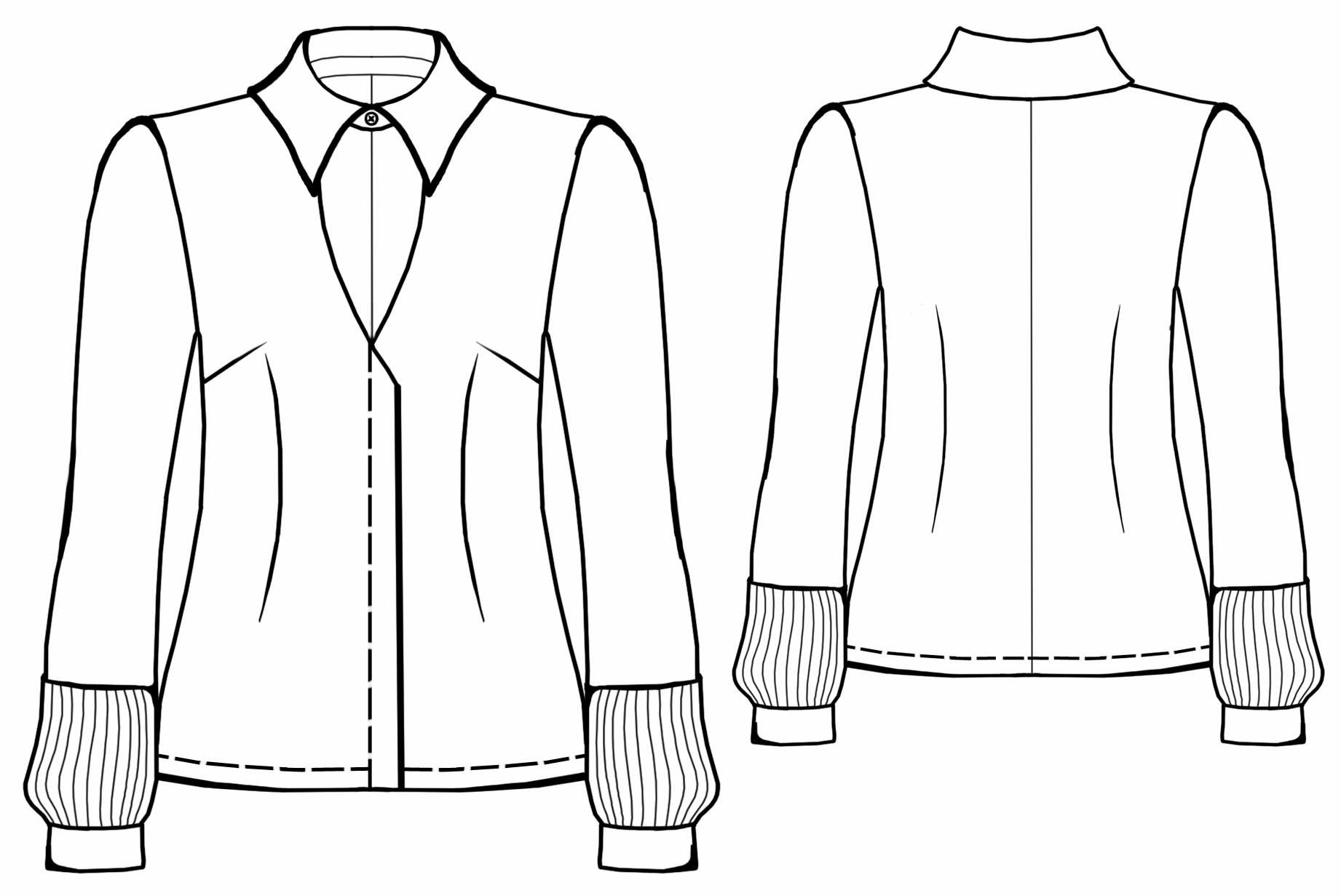 Blouse - Sewing Pattern #5563. Made-to-measure sewing pattern from ...