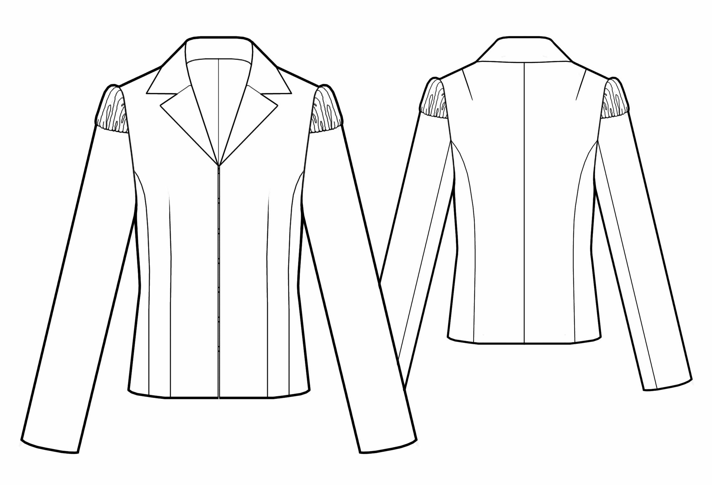 Jacket With Draped Sleeve - Sewing Pattern #5541. Made-to-measure ...