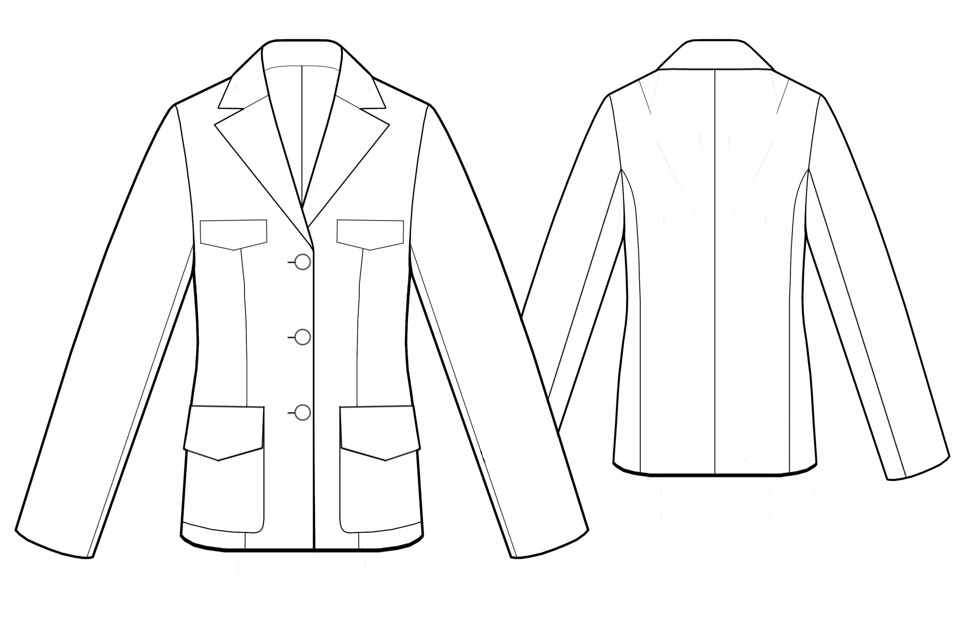 Jacket With Patch Pockets - Sewing Pattern #5537. Made-to-measure ...