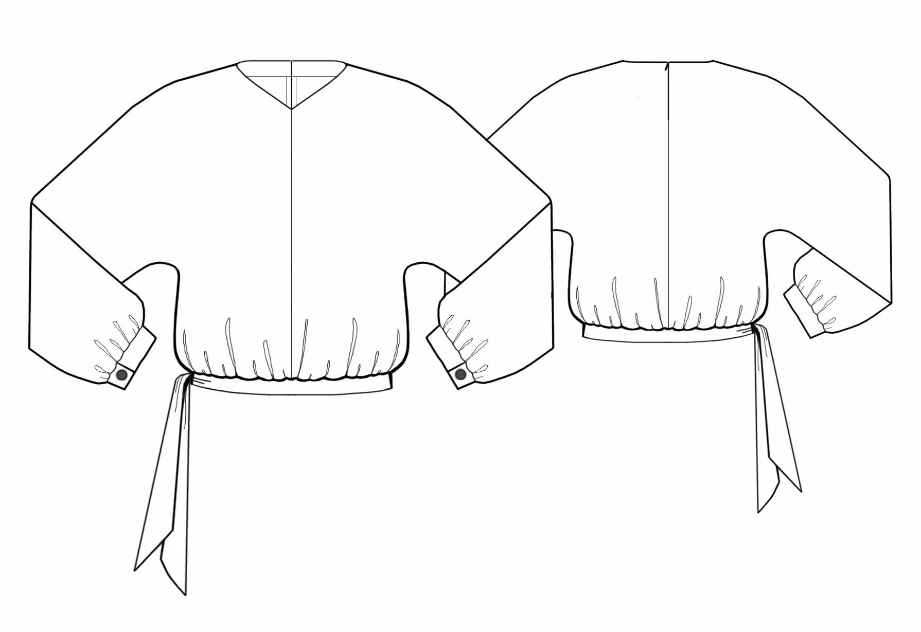 Chiffon Blouse - Sewing Pattern #5510. Made-to-measure sewing pattern ...