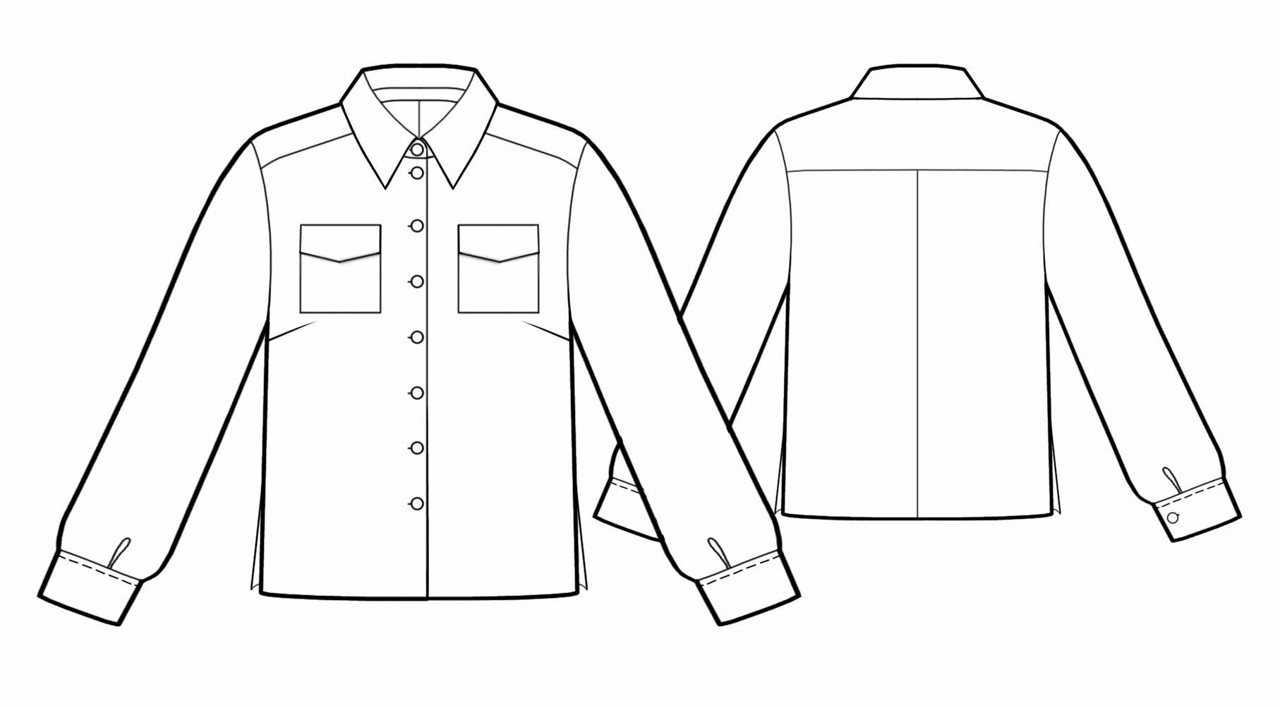 Shirt - Sewing Pattern #5505. Made-to-measure sewing pattern from ...