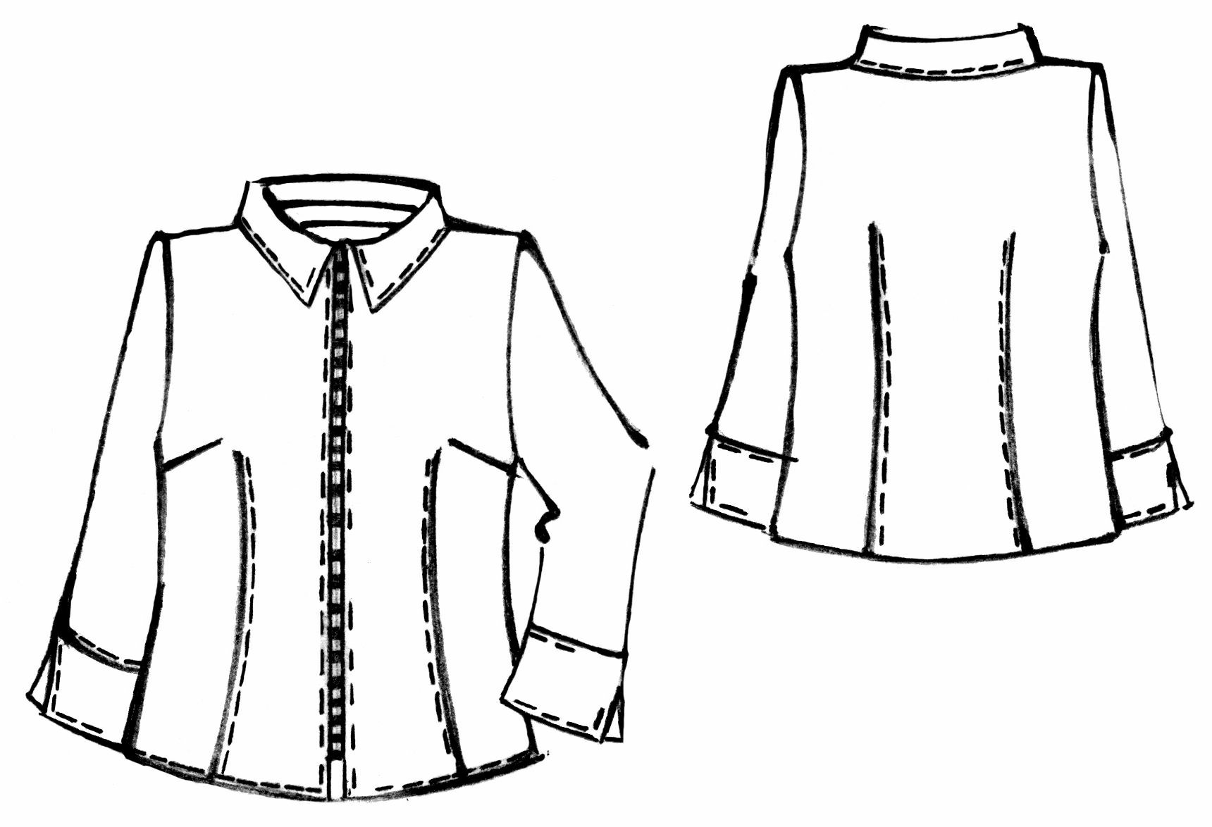 Zipped Blouse - Sewing Pattern #5282. Made-to-measure sewing pattern ...
