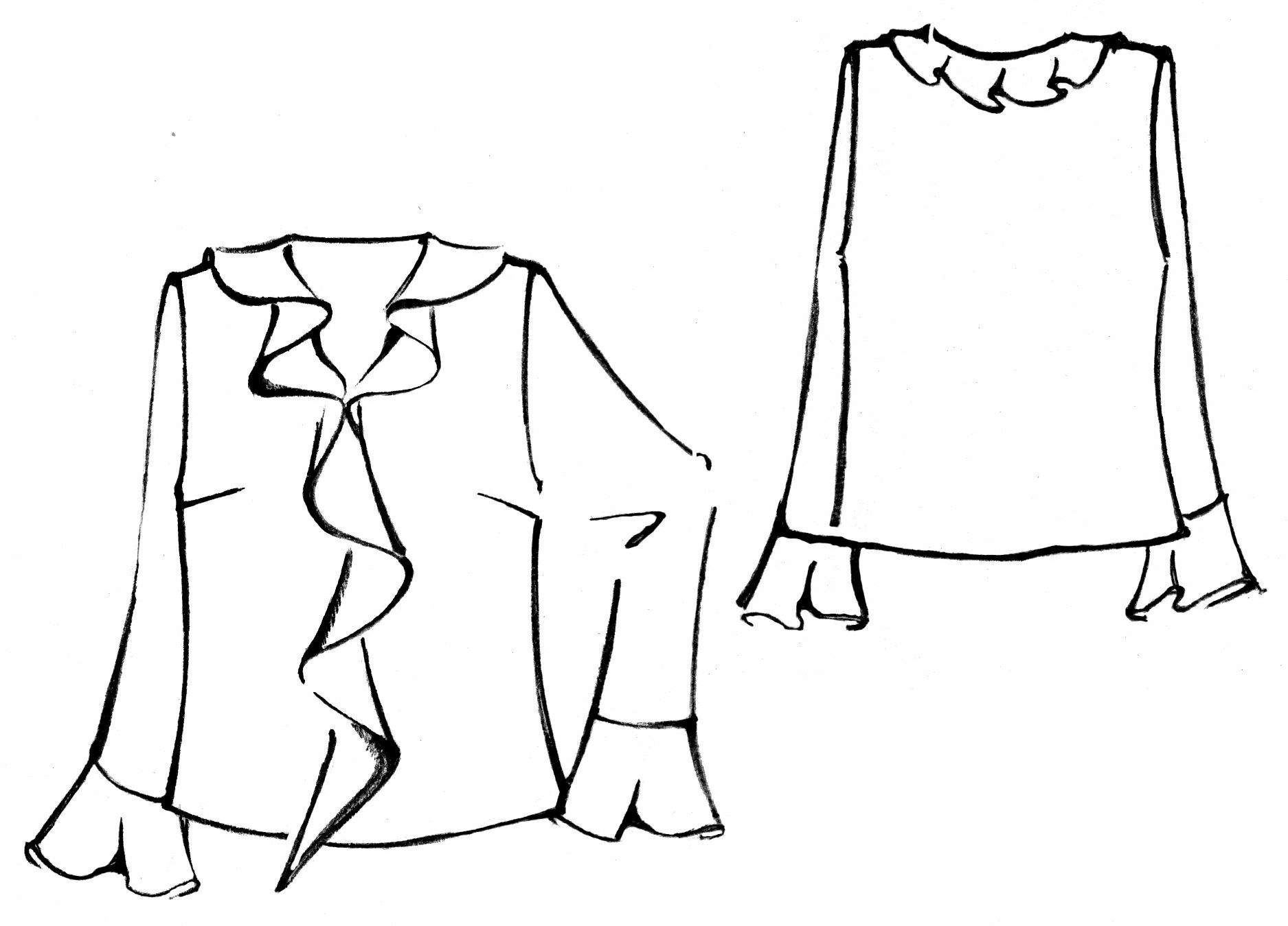 Chiffon Blouse With Frill - Sewing Pattern #5281. Made-to-measure ...