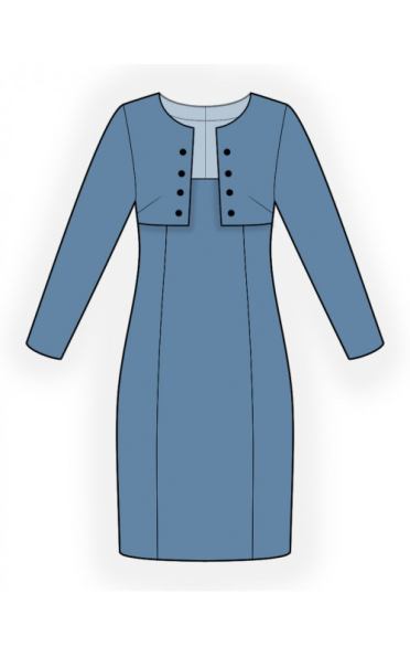 Dress With Bolero Imitation - Sewing Pattern #2488. Made-to-measure ...