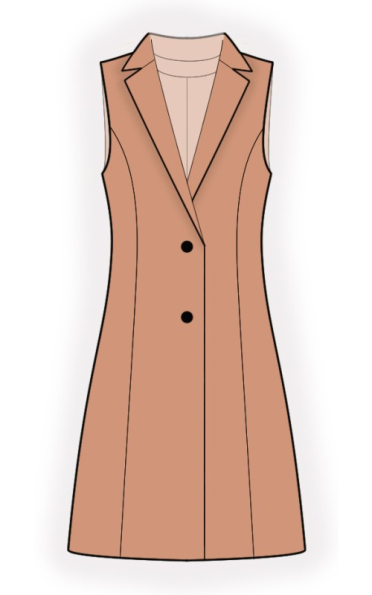 Long Vest - Sewing Pattern #2675. Made-to-measure sewing pattern from ...