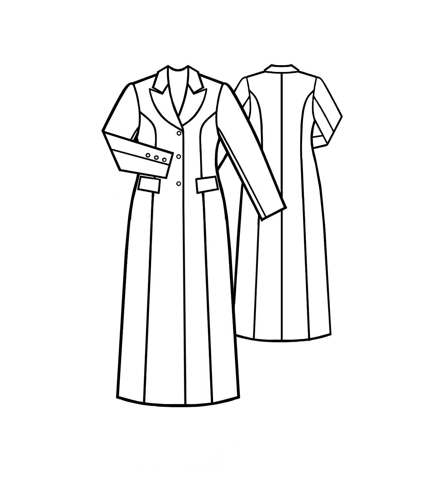 Long Jacket - Sewing Pattern #5115. Made-to-measure sewing pattern from Lekala with free online ...