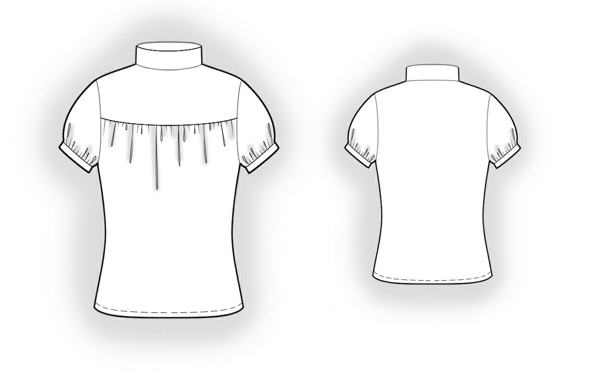 Roll-Neck With Yoke - Sewing Pattern #5970. Made-to-measure sewing ...