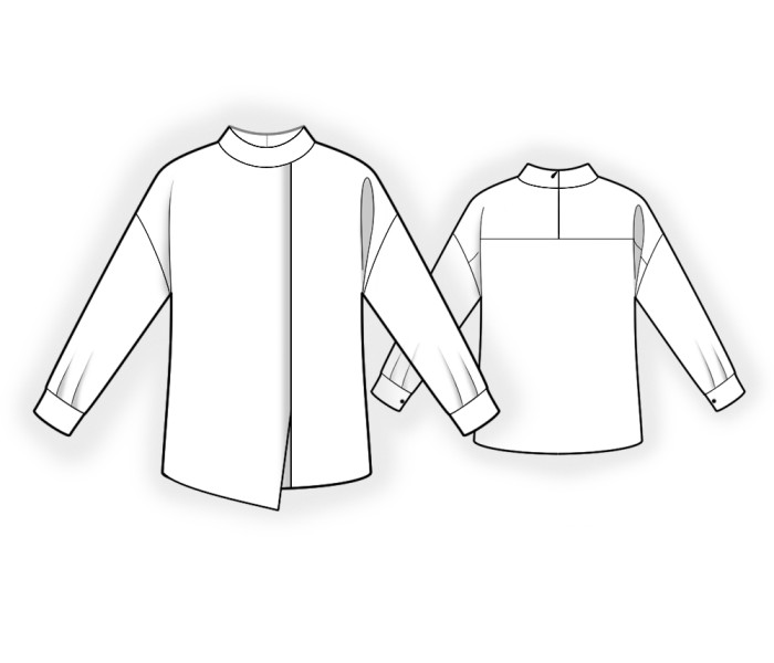 Blouse With Decorative Front - Sewing Pattern #2766. Made-to-measure ...